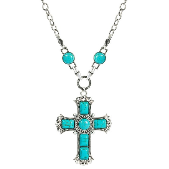 Jewelry | Turquoise Cross Necklace | Poshmark